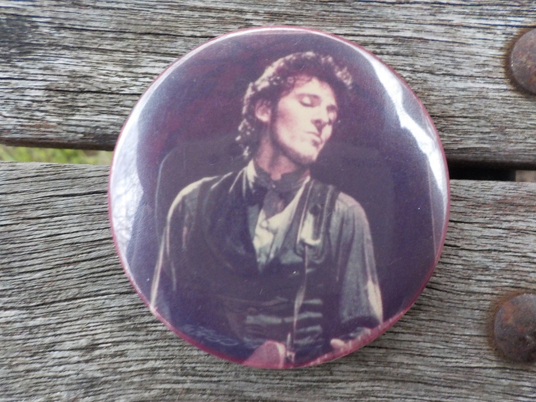 2.25 1970s Large Vintage Bruce Springsteen the Boss Button Pin Rock and ...