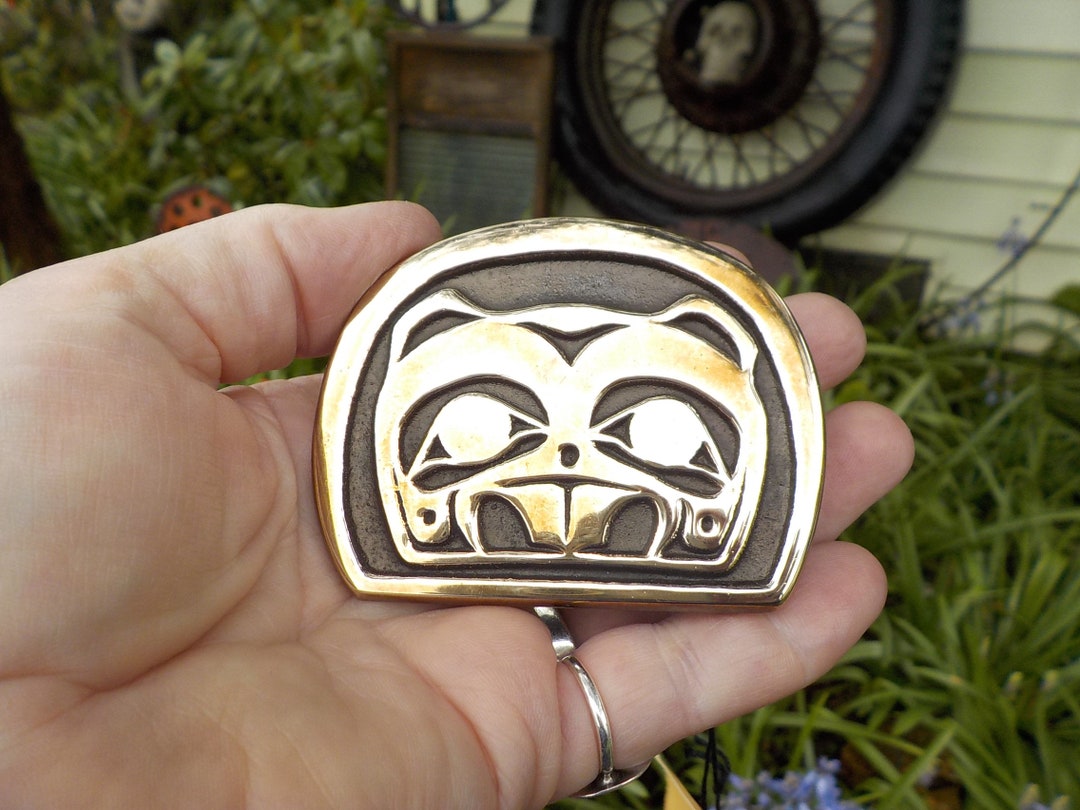 1970s Haida Beaver Solid Bronze Belt Buckle Rainbow Metals Haida ...