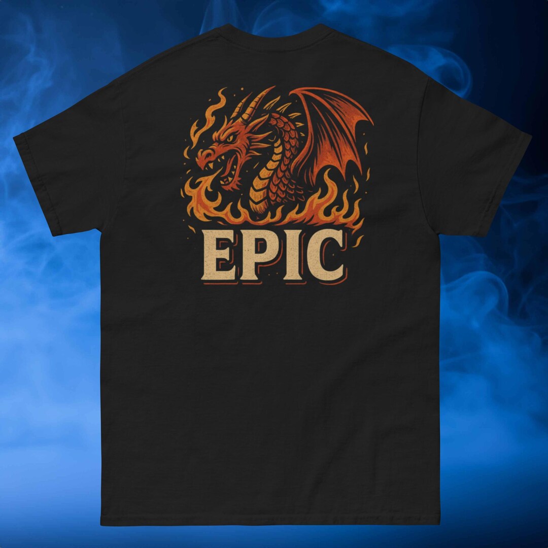 EPIC Dragon Fire Graphic Design | Vintage Fierce Dragon Illustration - Etsy