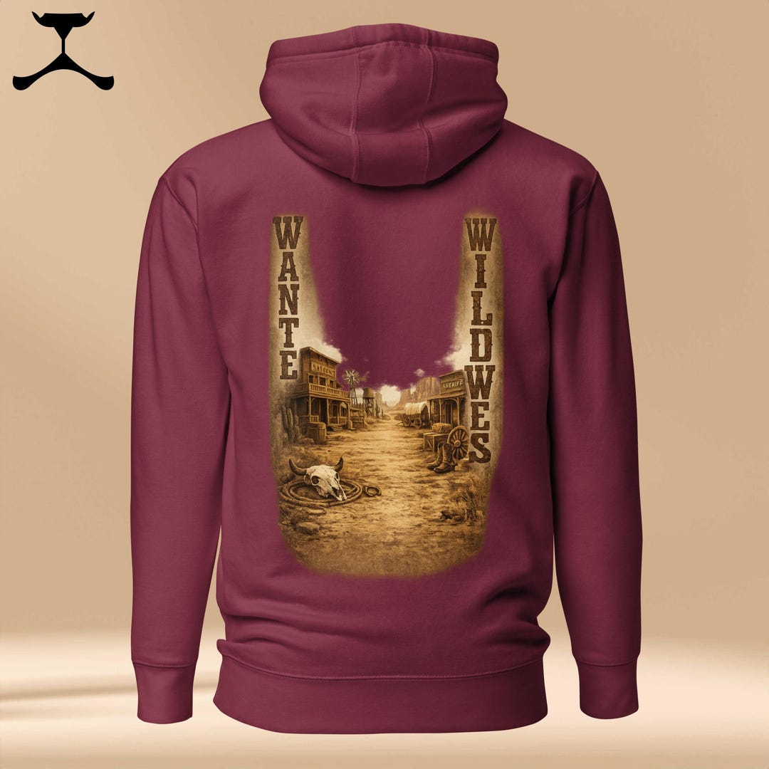 Wild West Hoodie | Vintage Cowboy Western Art Hoodie | Desert Frontier ...