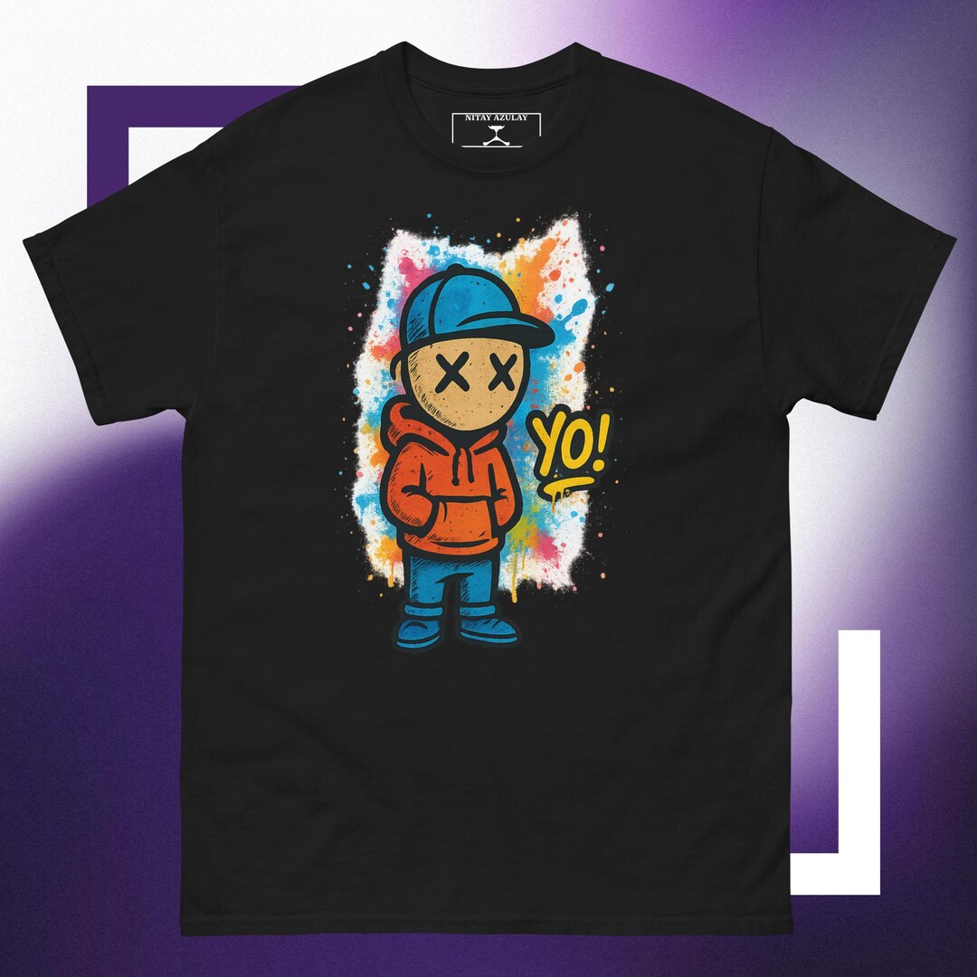 Graffiti Cartoon Street Art T-shirt – Colorful Urban Character Design ...