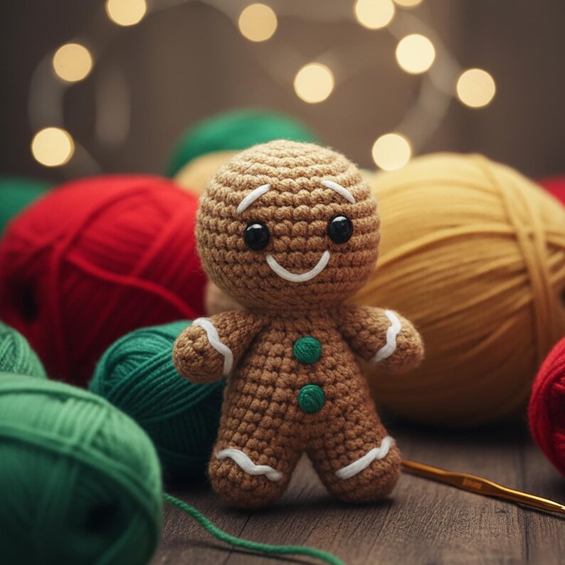 Gingerbread Doll Crochet Pattern: Amigurumi Christmas PDF (8-10 Cm) - Etsy