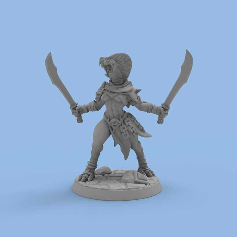 6 stuks DND Yuan Ti Snake Folk miniatuurmodellen 3D-geprinte ...