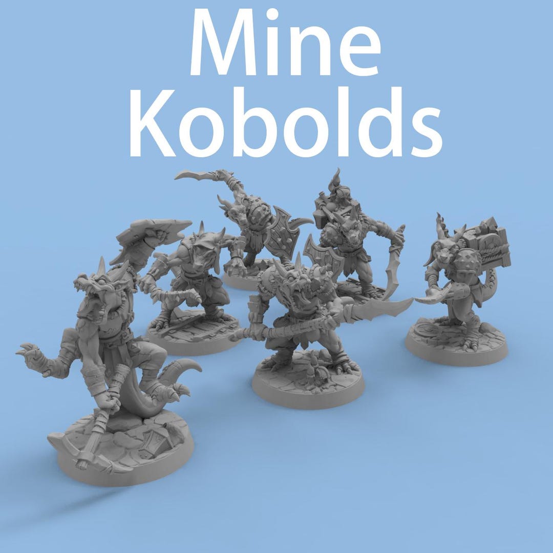 6 Pcs DND Mine Kobolds Miniature Paintable 3D Printed Models for TRPG ...