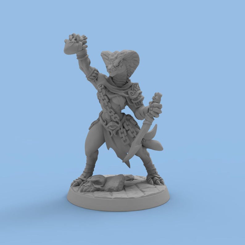 6 stuks DND Yuan Ti Snake Folk miniatuurmodellen 3D-geprinte ...