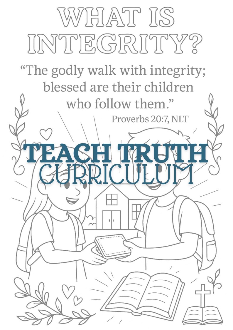 Integrity & Character Bible Coloring Pages | Middle School (digital ...