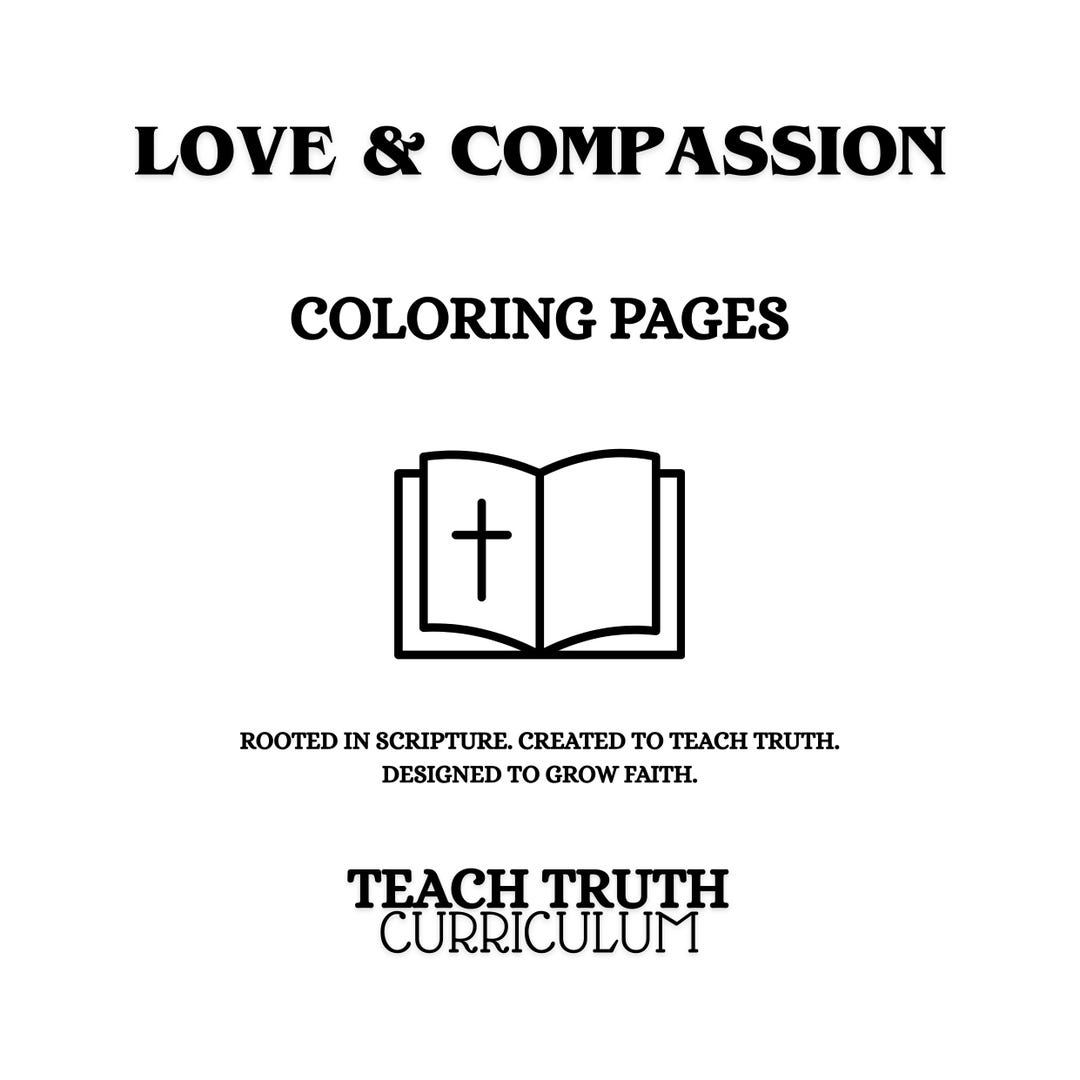 Love & Compassion Bible Coloring Pages | Middle School (digital ...