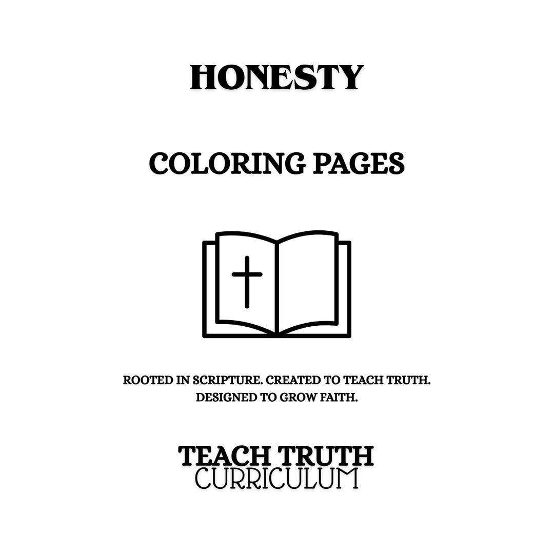 Honesty Coloring Pages | Bible Lesson Printables (digital Download) - Etsy