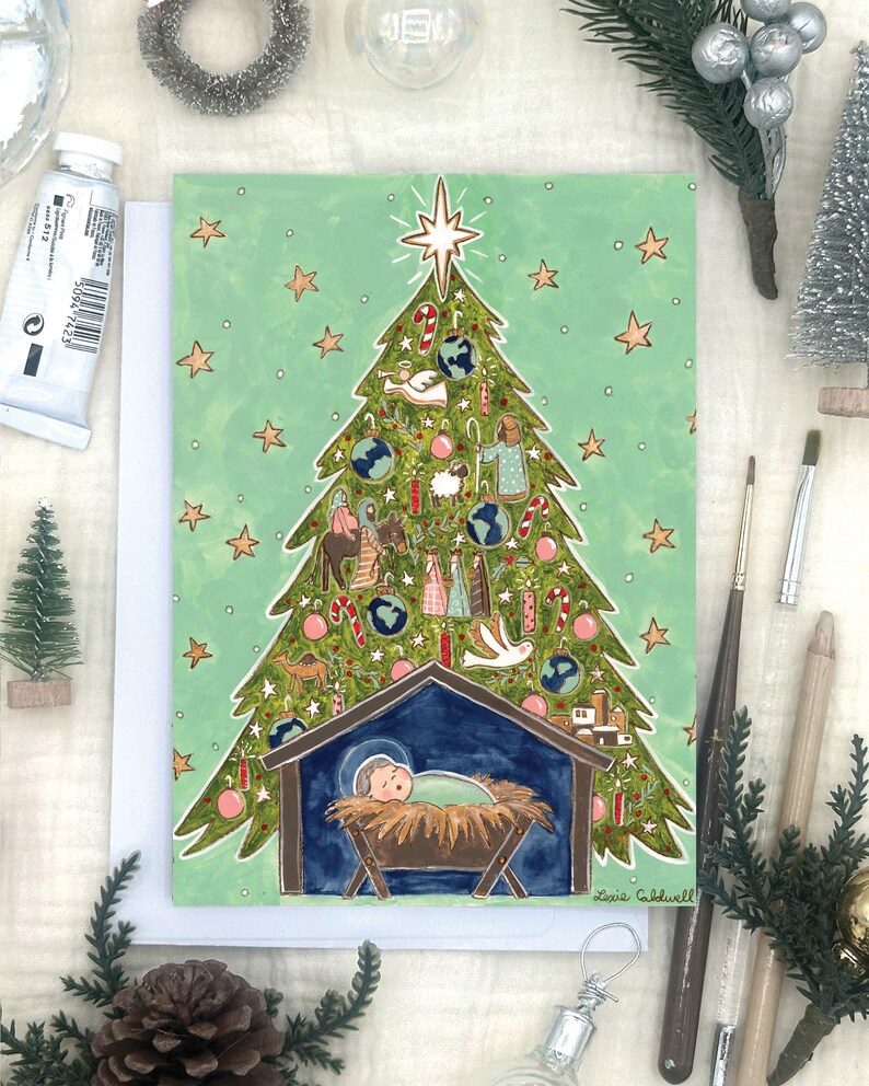 Baby Jesus Christmas Greeting Cards: Christmas Illustration - Holiday ...