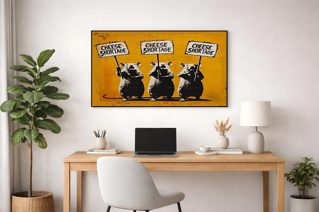 Street Art Poster, Cheese Shortage by Grafitas, Urban Wall Art ...