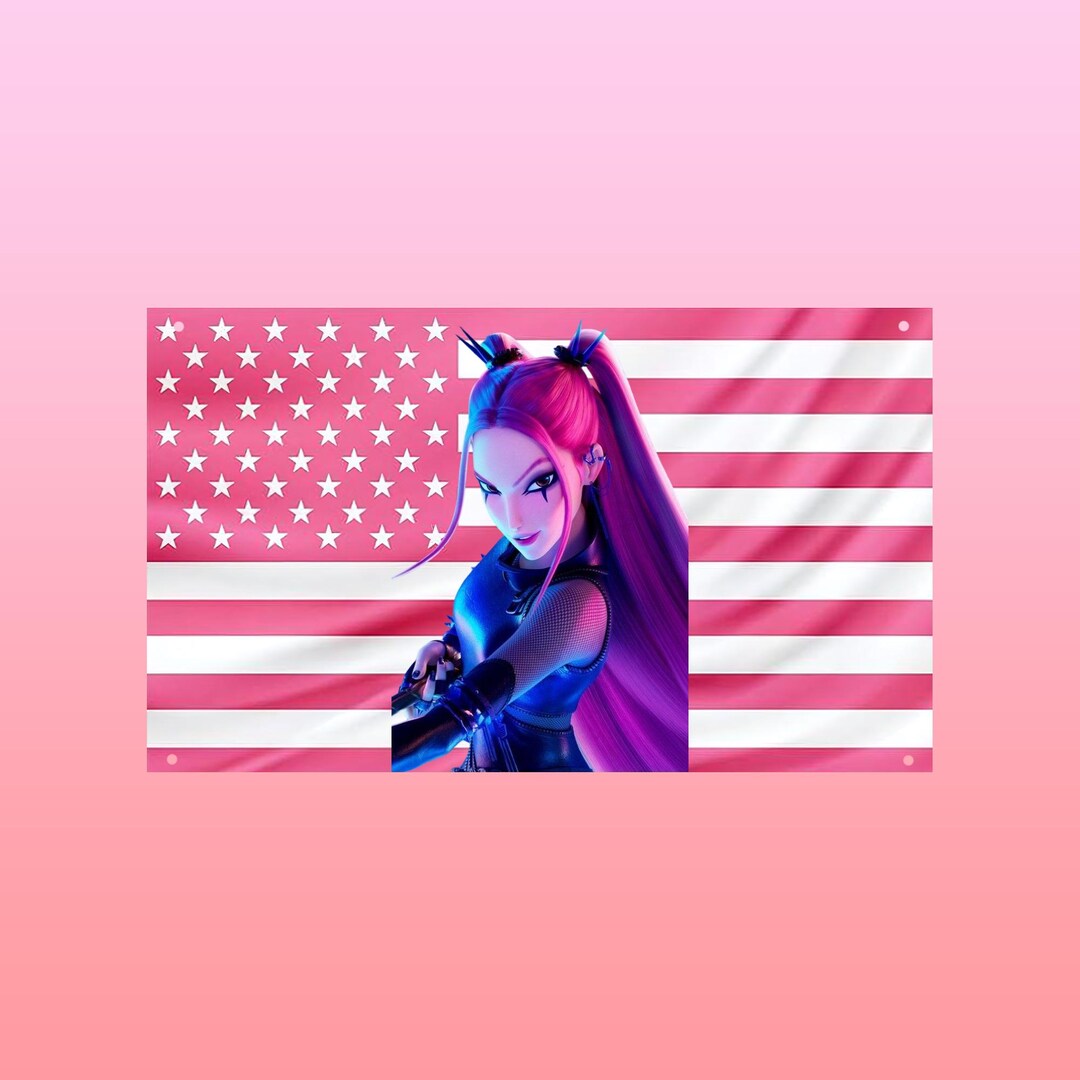 Drapeau Mira Huntrix Demon Hunter – K-Pop Demon Hunters Néon Tenture ...