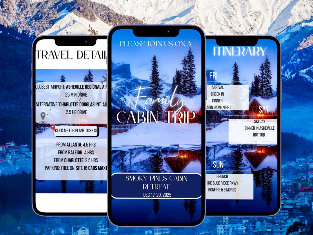 Cabin Trip Itinerary Template, Camping Weekend Planner, Travel Schedule ...