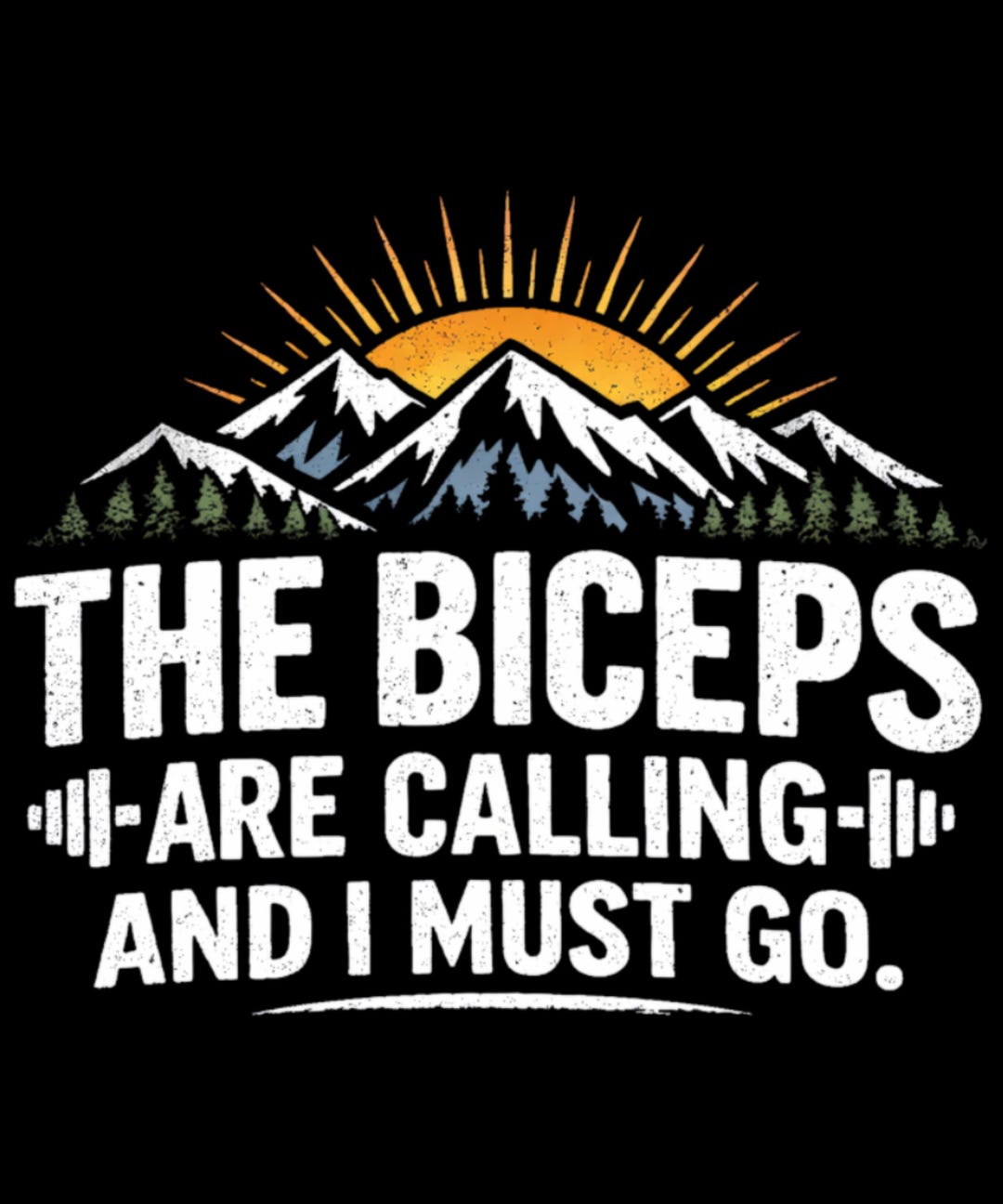 Funny Gym Fitness PNG, Biceps Calling Vintage Mountain Design (digital ...