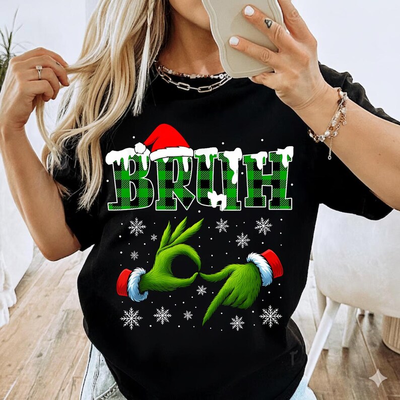 Bruh Christmas Meme PNG, Funny Grumpy Hand Santa Design (digital ...
