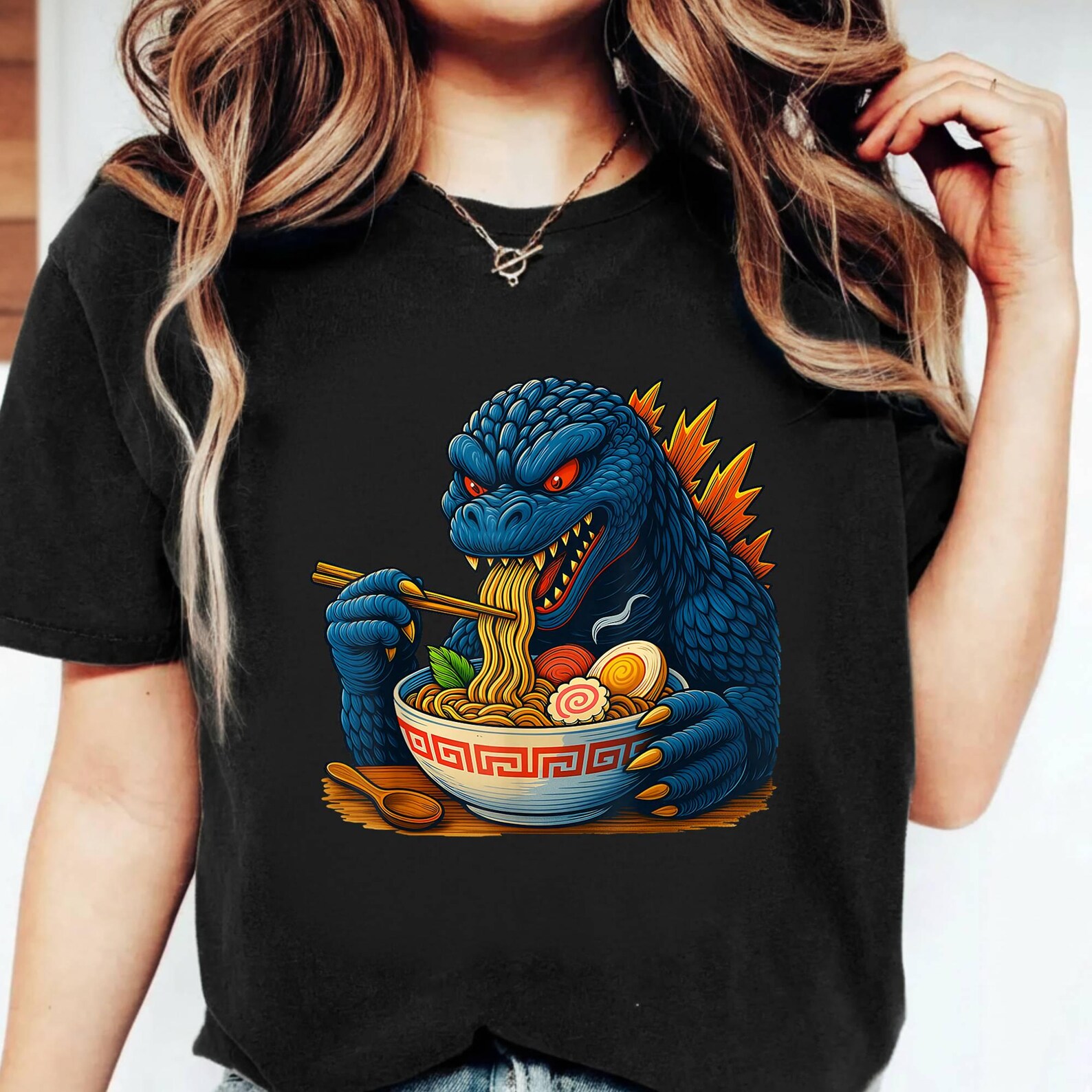 Kaiju Eating Ramen PNG, Funny Godzilla Anime Clipart (digital Download ...