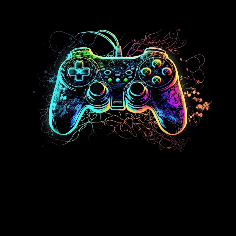 Neon Game Controller PNG, RGB Gamer Shirt Graphic (digital Download) - Etsy