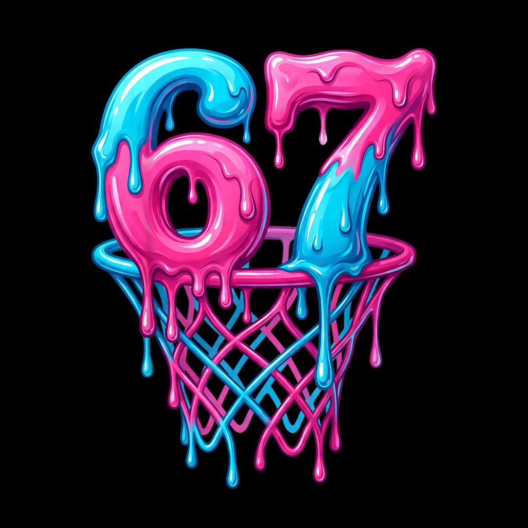 67 Basketball Drip PNG, Neon Meme Clipart (digital Download) - Etsy