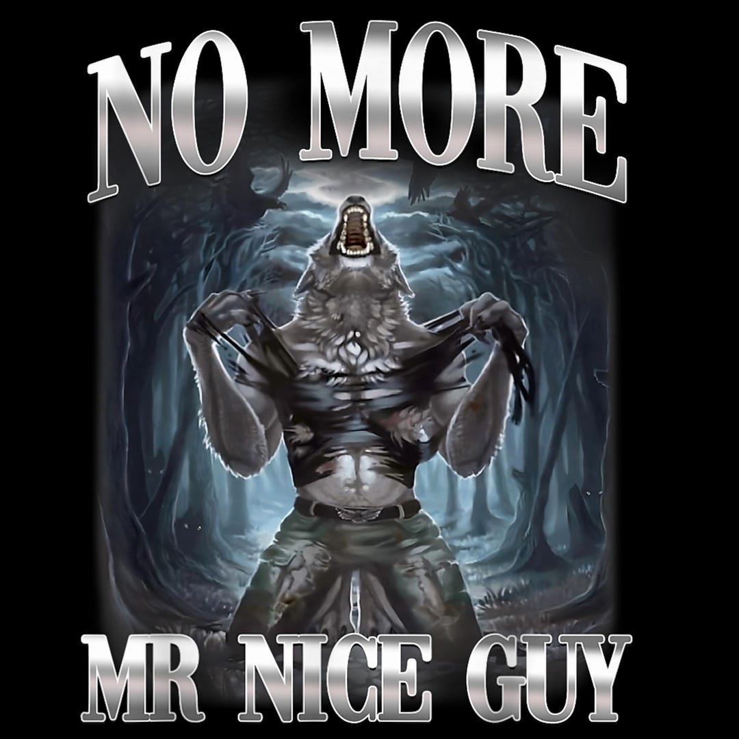 No More Mr Nice Guy Werewolf Meme PNG: Gen Z T-shirt Design (digital ...
