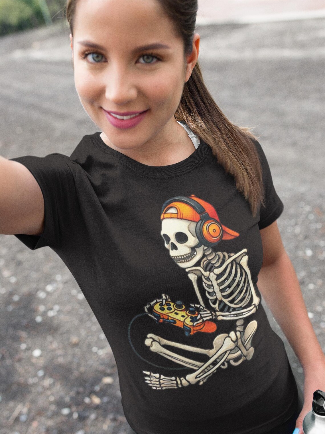 Funny Skeleton Gamer PNG: Skull With Headphones Clipart (digital ...
