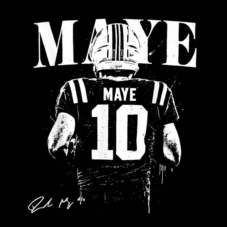 Drake Maye PNG Digital Download Quarterback #10 Football Fan Shirt ...