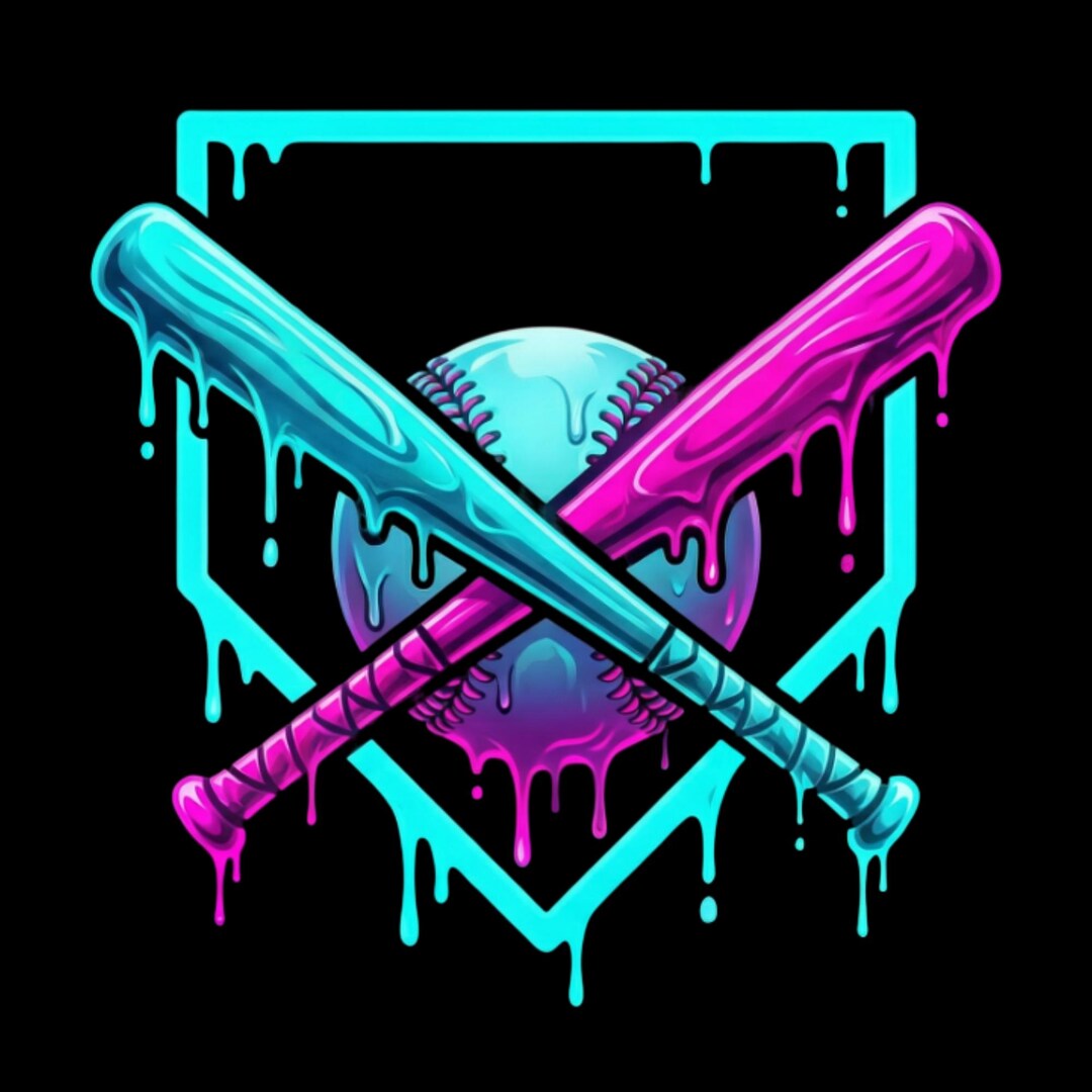 Drip Boys Baseball Bat Neon PNG, Sublimation Design (digital Download ...