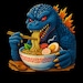 Kaiju Eating Ramen PNG, Funny Godzilla Anime Clipart (digital Download ...