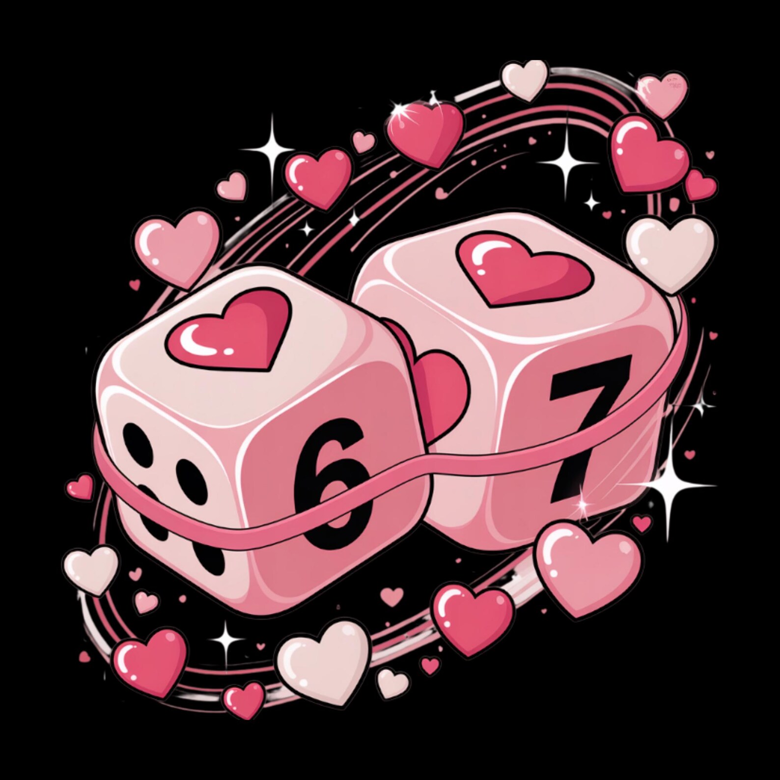 Preppy 67 Valentine PNG, Pink Dice Hearts Design (digital Download) - Etsy