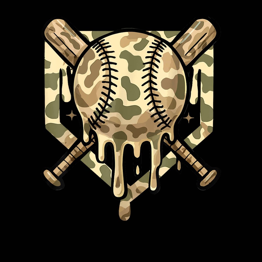 Camo Drip Baseball PNG, Ice Cream Effect, Sports T-shirt Design ...