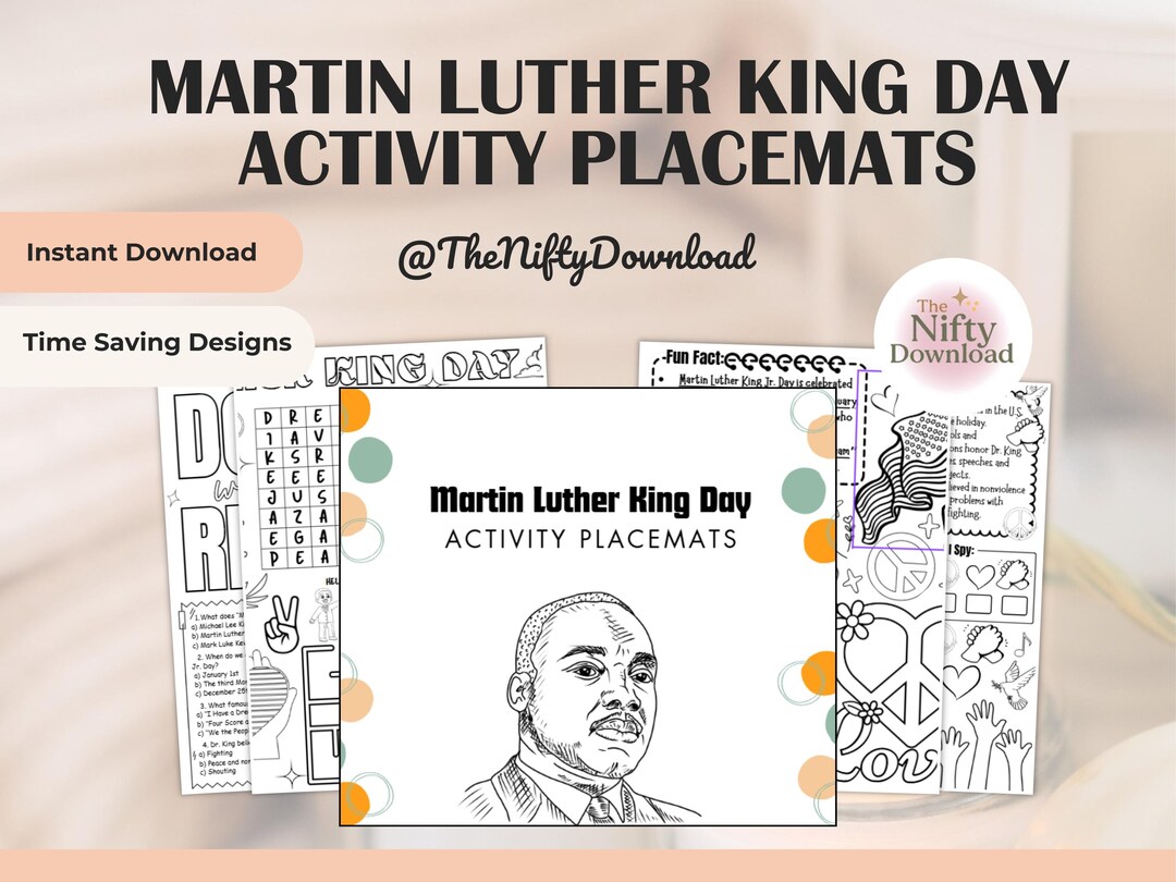Buy Printable MLK Day Craft and History Worksheet for Kids Online in ...