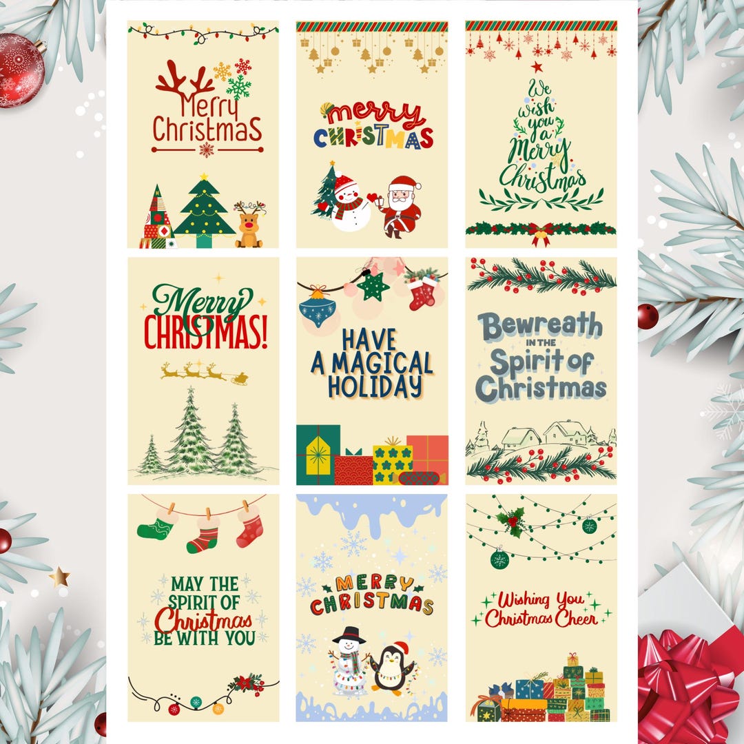 Printable Christmas Gift Tags (2"x3"), Yellow & White Background ...