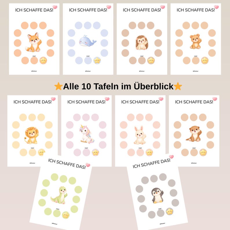 Reward Chart for Children (printable PDF) – 10 Designs – Sticker Chart ...