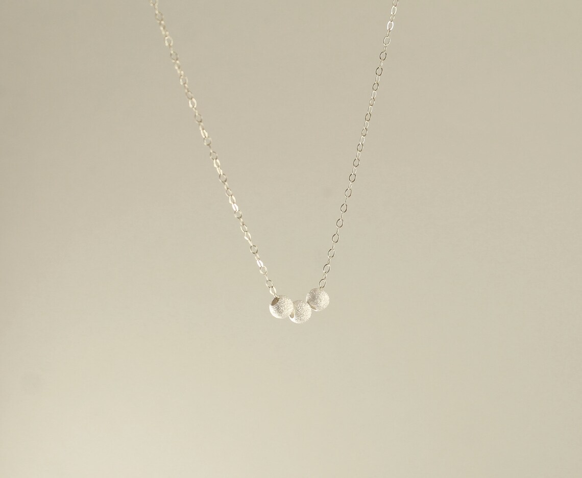 Simple Sterling Silver Necklace for Women With Sparkly - Etsy