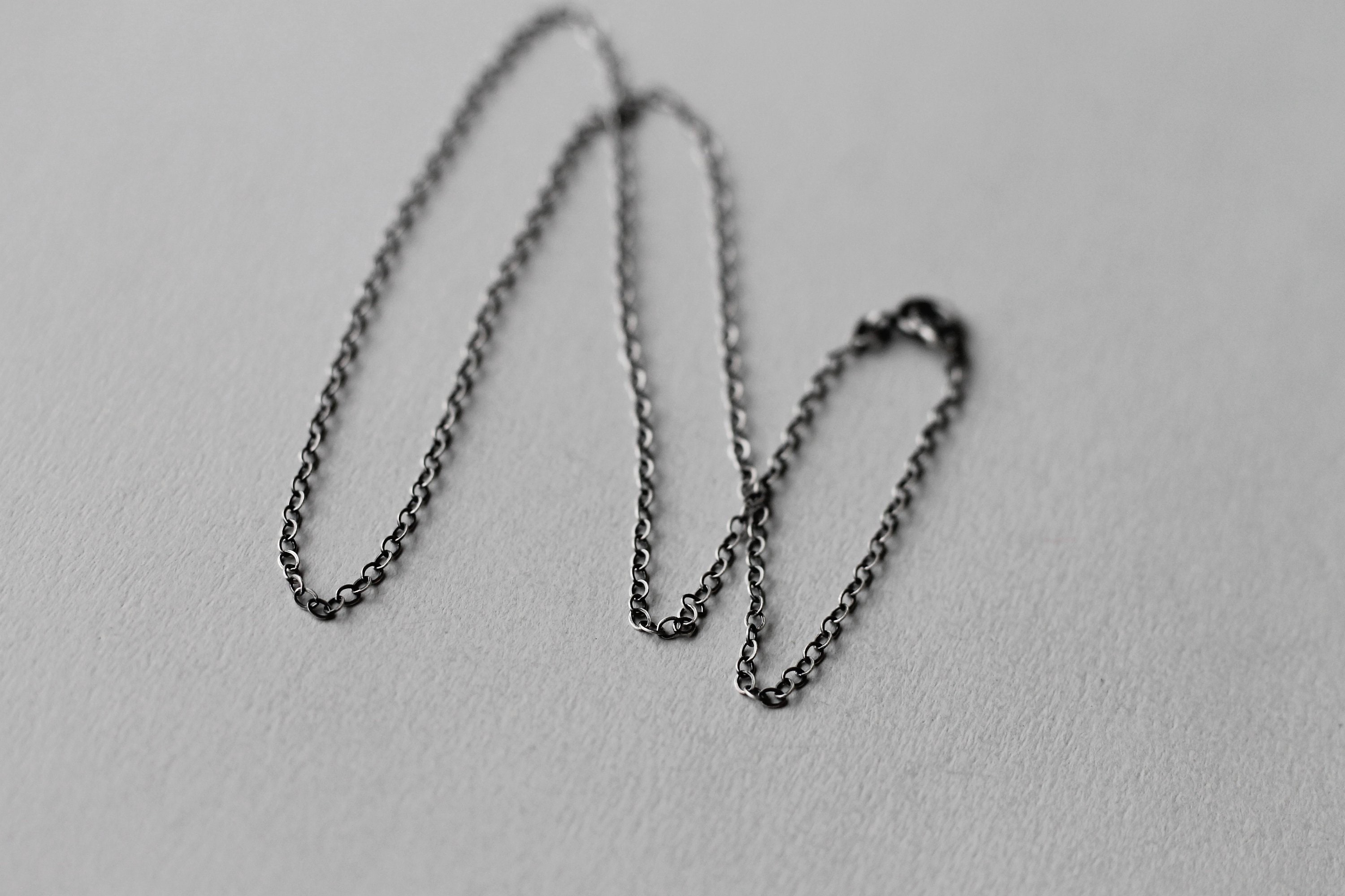 Oxidized Sterling Silver Chain for a Pendant 1.5 Mm Delicate Necklace ...