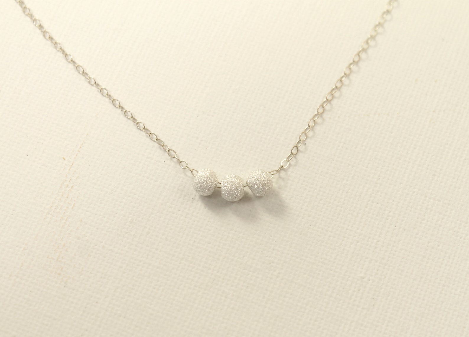 Simple Sterling Silver Necklace for Women With Sparkly Stardust Balls ...