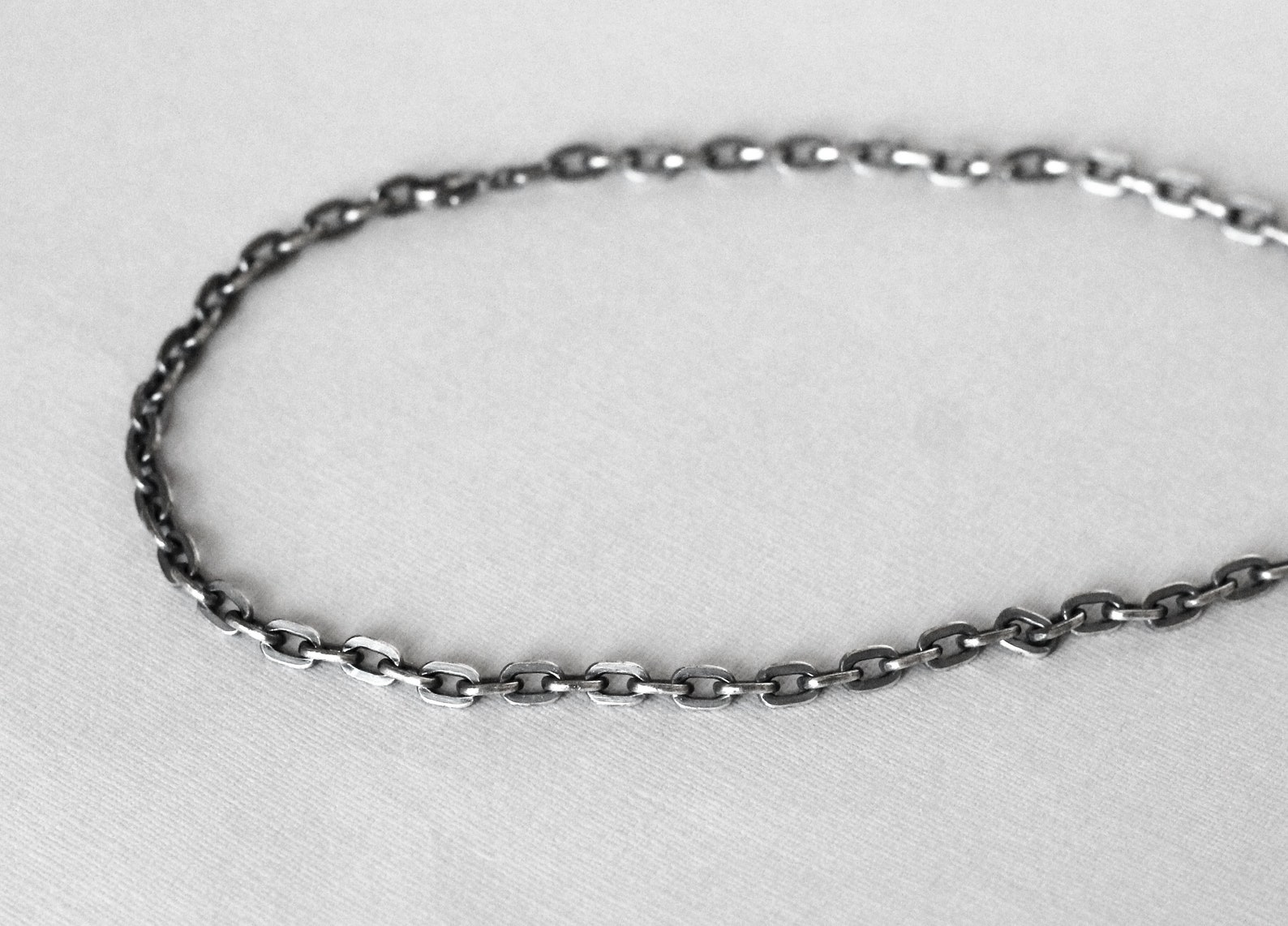 Thick Heavy Chain Necklace Oxidized Sterling Silver Chain Link - Etsy