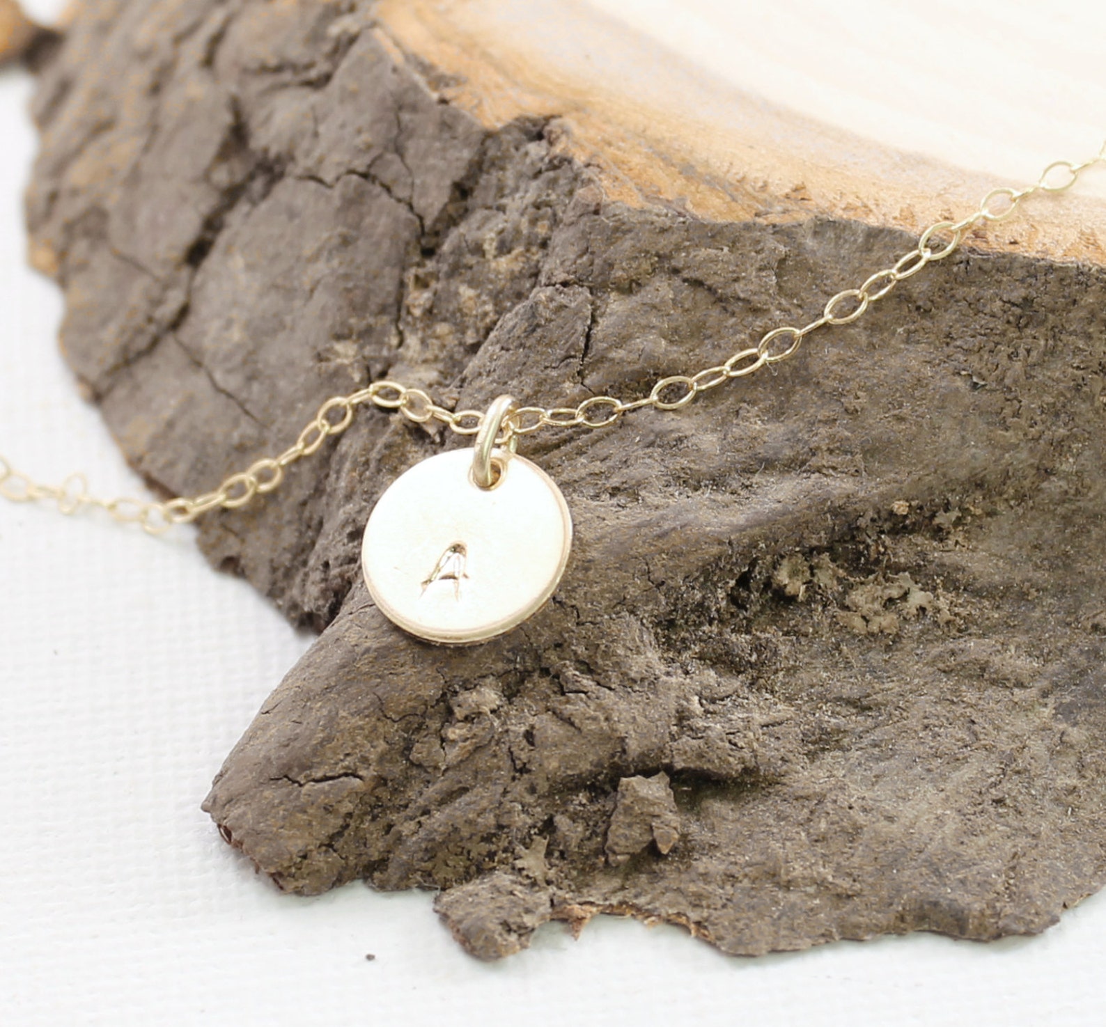 Personalized Necklace Gold Filled Initial Necklace Engraved - Etsy