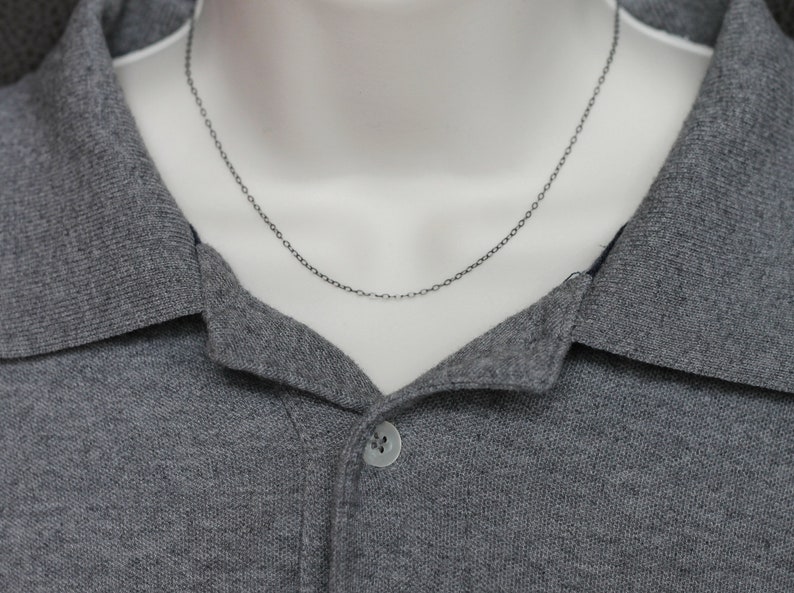 Oxidized Sterling Silver Chain for a Pendant 1.5 Mm Delicate Necklace ...