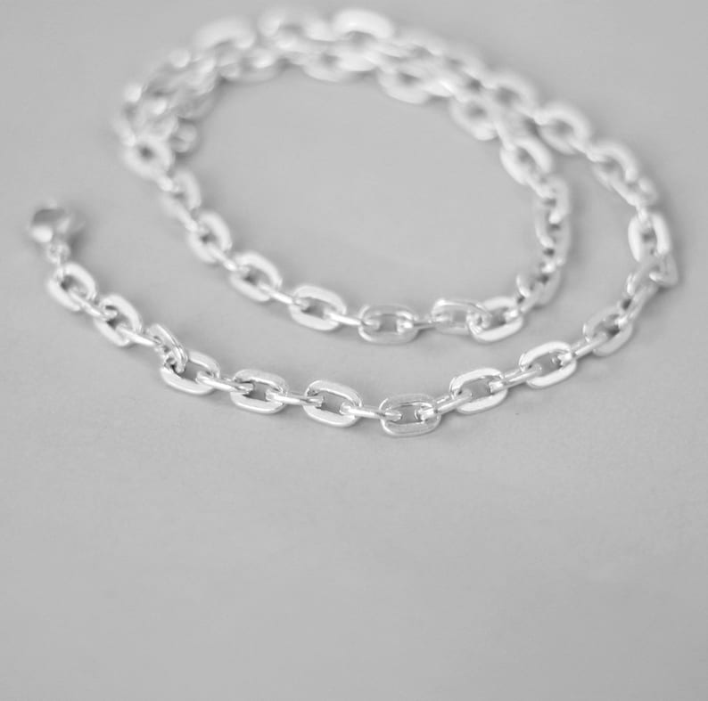 Thick Heavy Sterling Silver Chain Necklace Shiny Short or Long Chain ...
