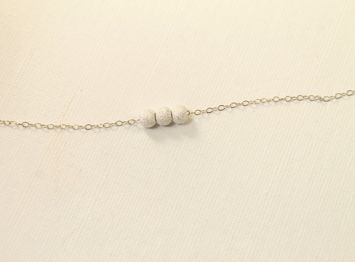 Simple sterling silver necklace for women with sparkly | Etsy