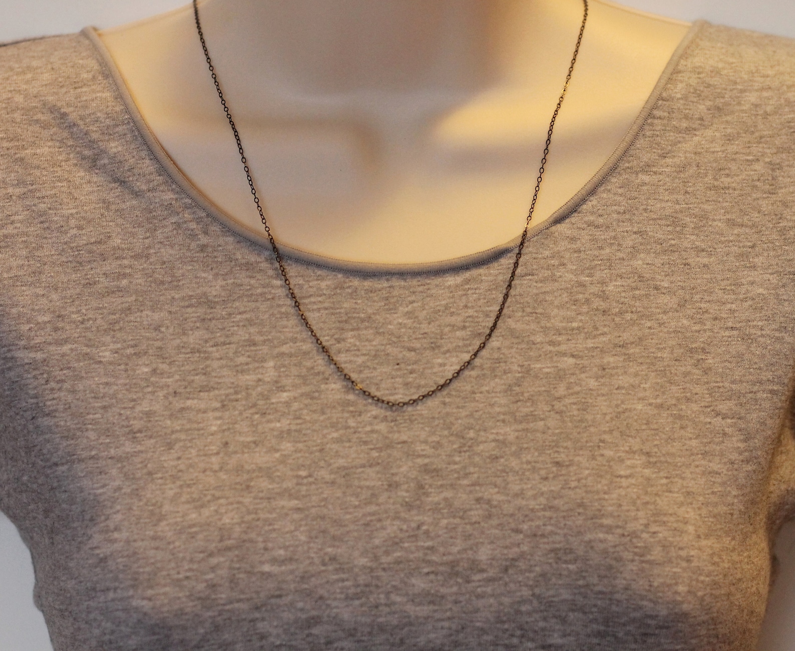 Oxidized Sterling Silver Chain for a Pendant 1.5 Mm Delicate | Etsy