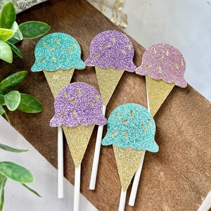 Ice Cream Birthday Party Cupcake Toppers, Ice Cream Birthday, Ice Cream ...