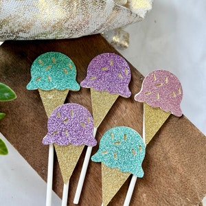 Ice Cream Birthday Party Cupcake Toppers, Ice Cream Birthday, Ice Cream ...