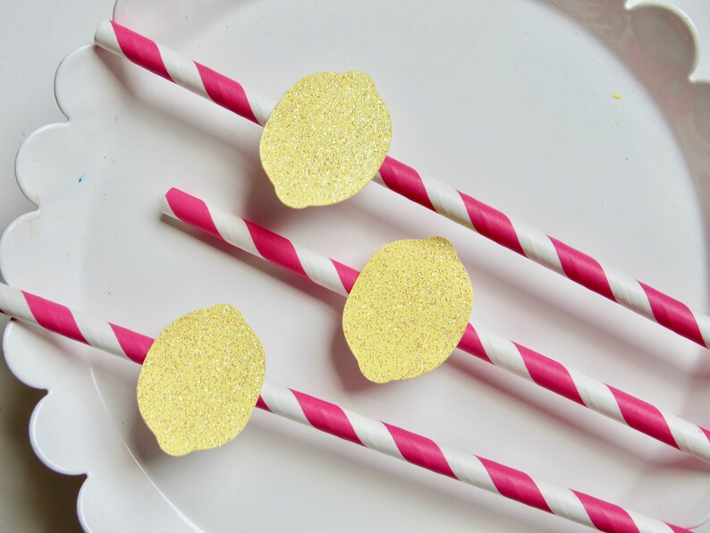 Lemon Party Straws Fruit Party Decorations Lemonade Birthday | Etsy
