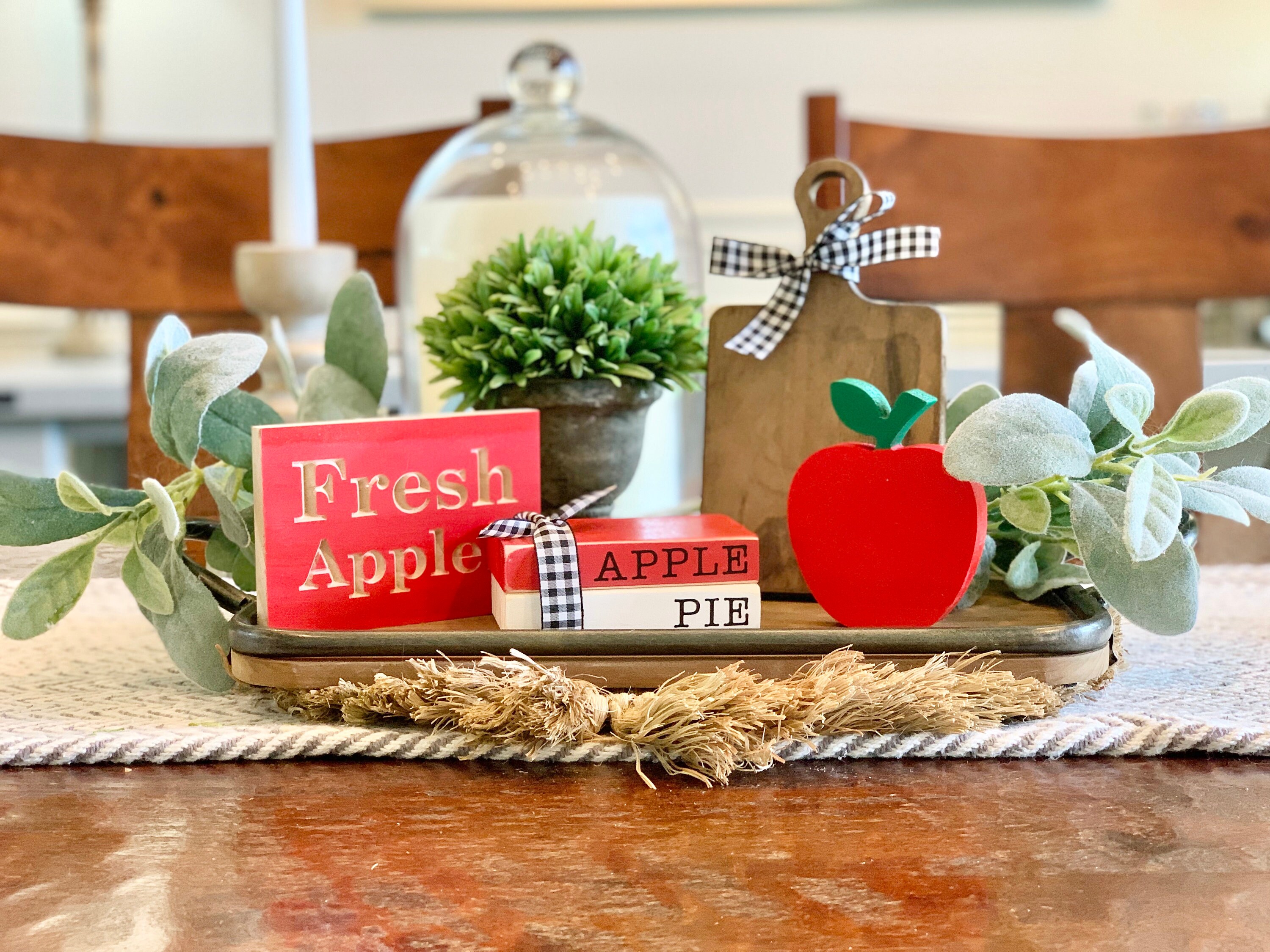 Wooden Apple Decor Apple Pie Book Stack Fall Book Stack - Etsy