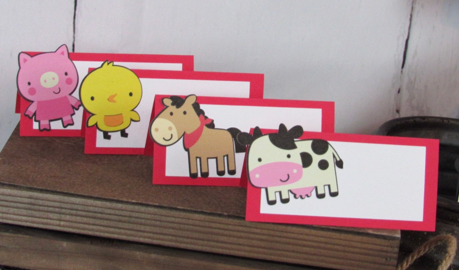 Barnyard Birthday Party Place Cards Farm Birthday Party | Etsy
