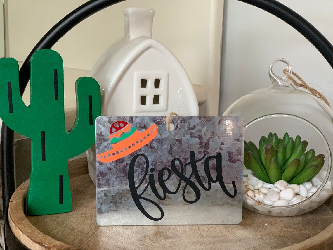 Cinco De Mayo Fiesta Metal Sign Cactus Decor Tiered Tray | Etsy