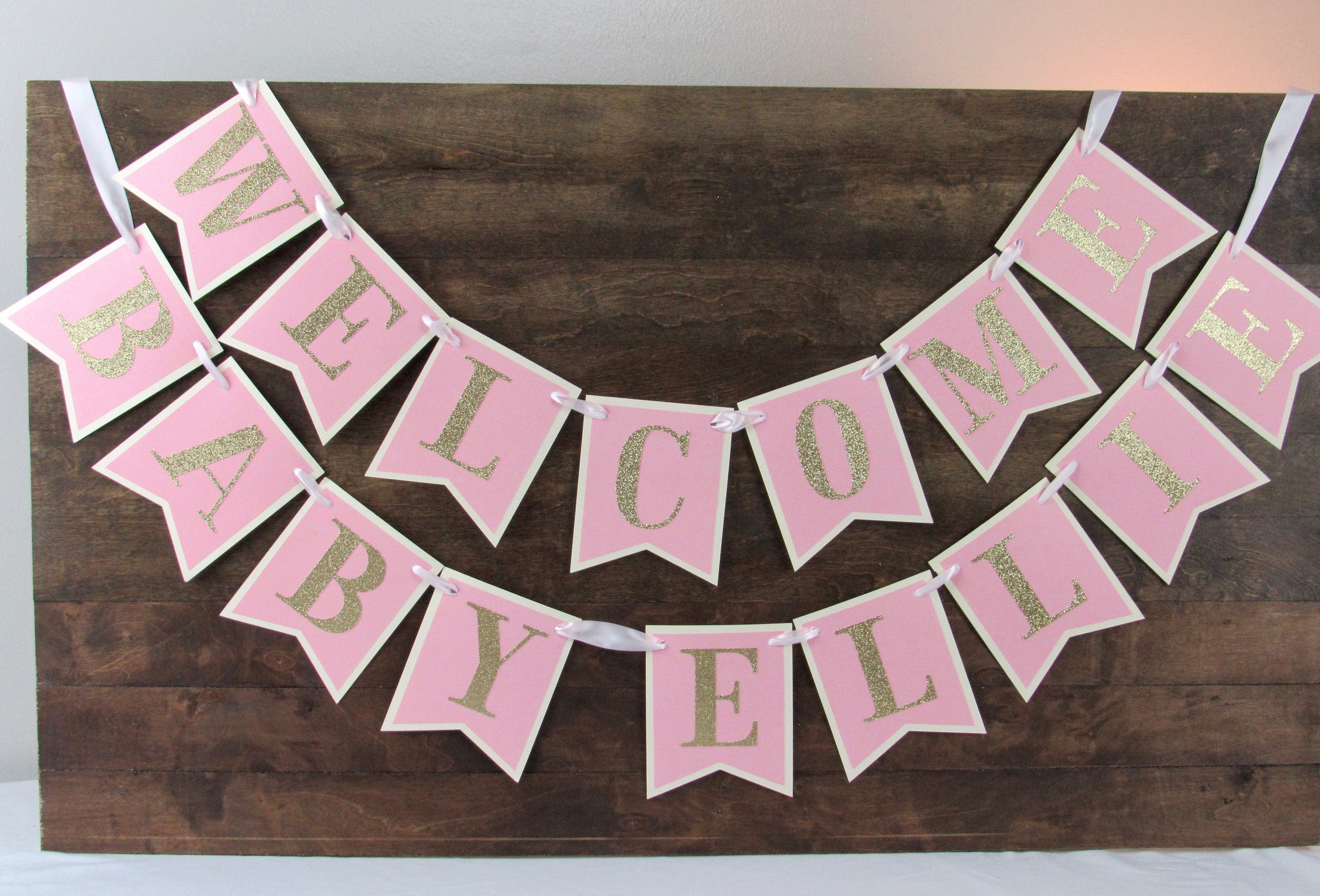 Welcome Baby Banner Baby Shower Banner Pink Decorations | Etsy