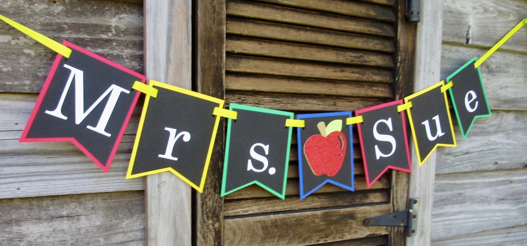 School Teacher Banner, School Desk Banner, Back to School Decorations ...