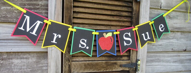 School Teacher Banner School Desk Banner Back to School - Etsy