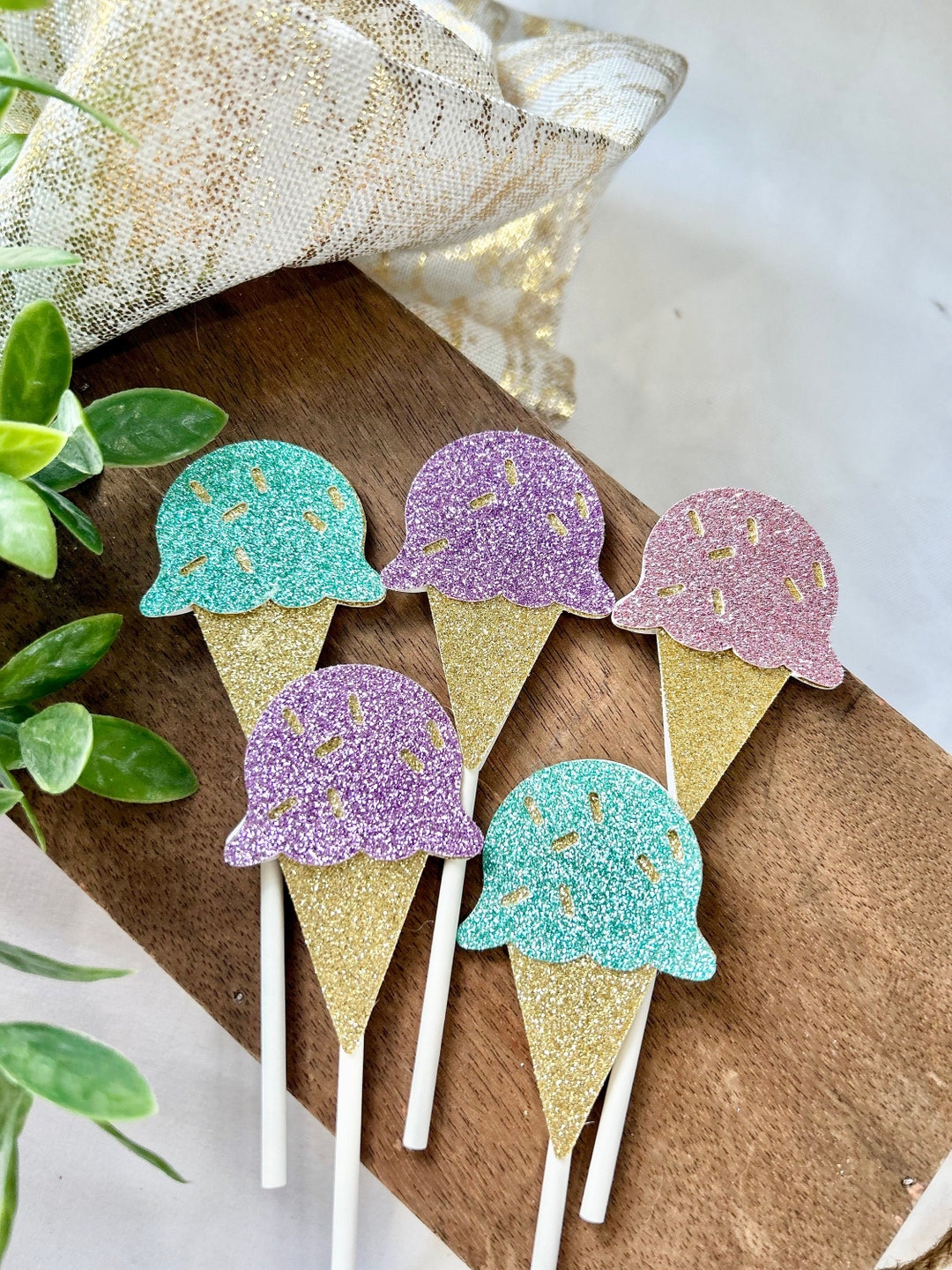 Ice Cream Birthday Party Cupcake Toppers, Ice Cream Birthday, Ice Cream ...